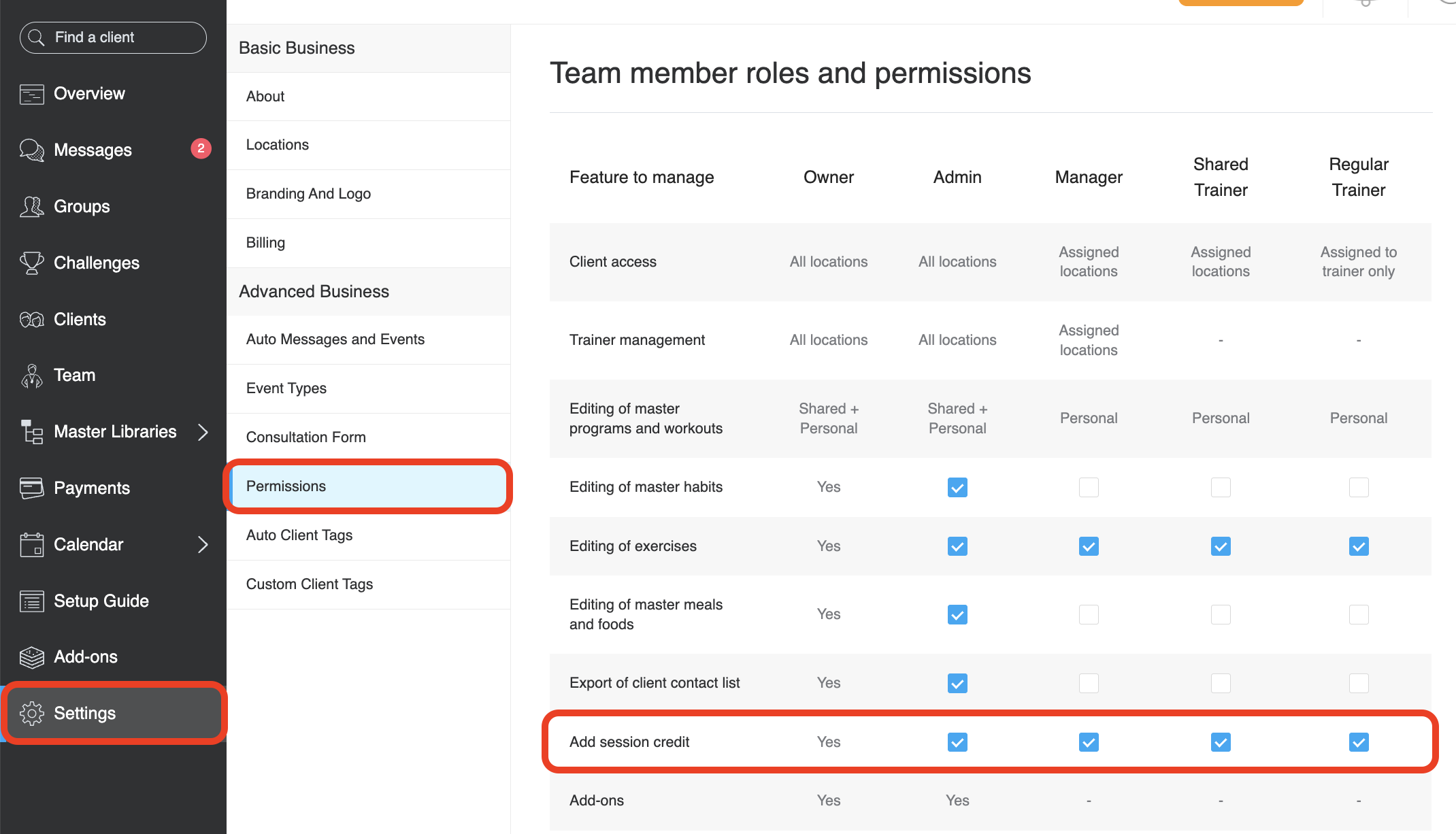 How to Add Credits to your Client's Accounts – ABC Trainerize Help Center