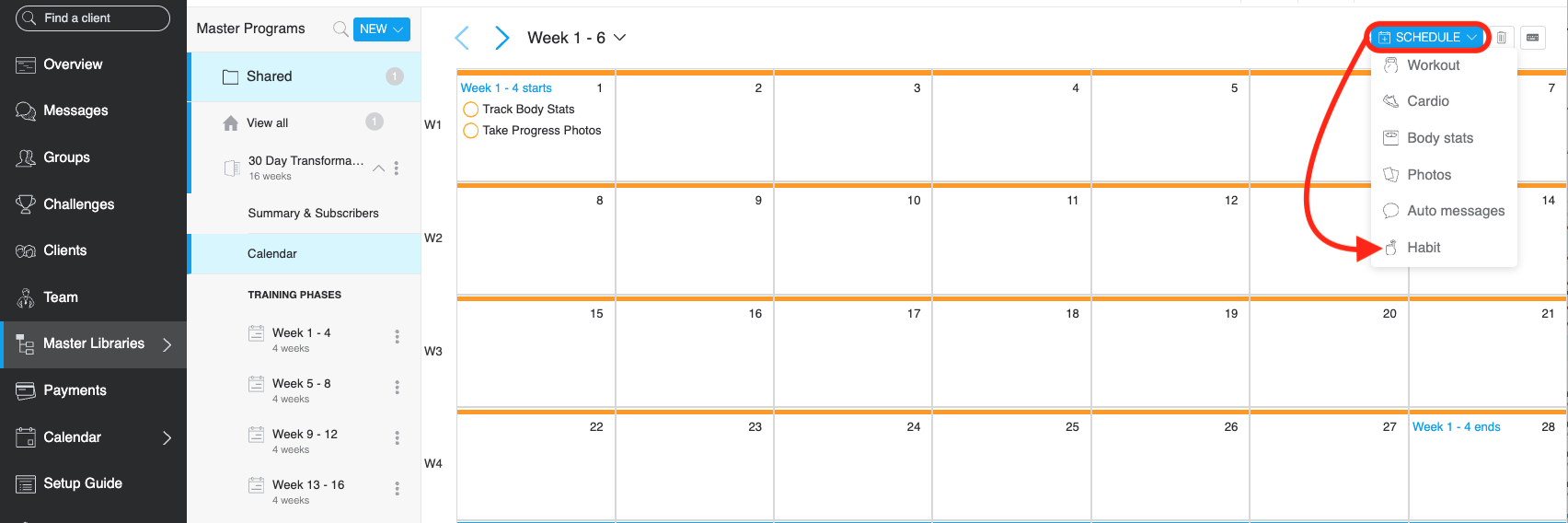How to Use Master Habit Programs – ABC Trainerize Help Center