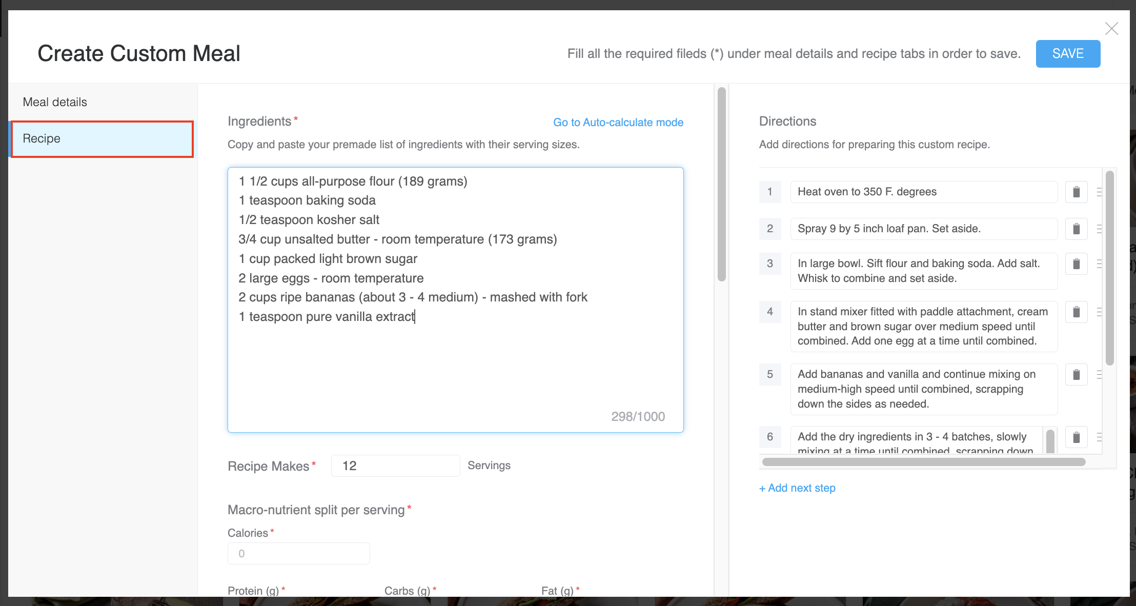 How to add a custom meal to the Meals Master library – Trainerize Help ...